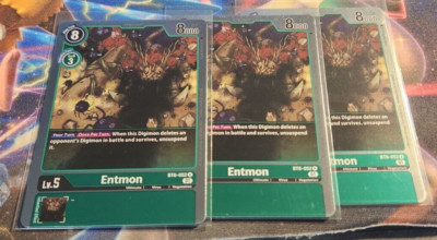 x3 Digimon ENTMON BT6-052 Green Rare TCG | eBay