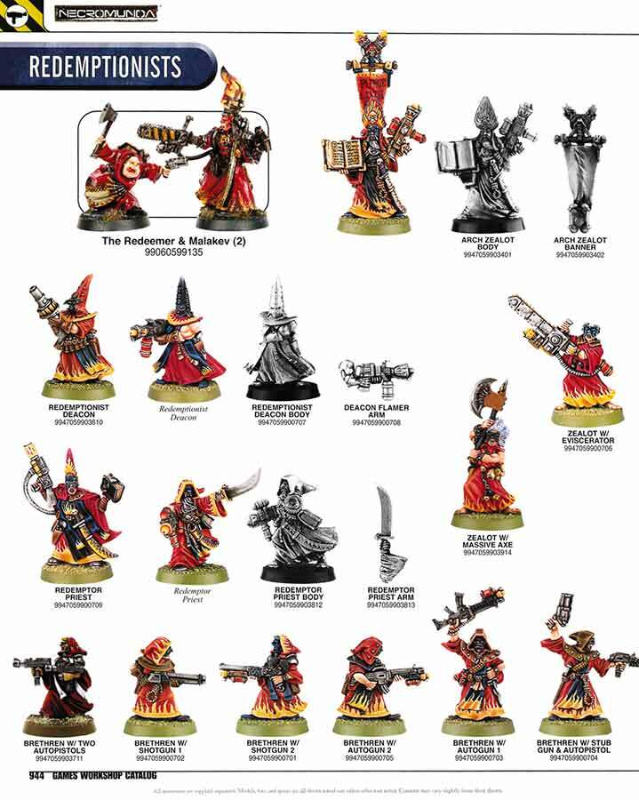 REDEMPTIONIST BRETHREN w AUTOGUN 2 METAL OOP NECROMUNDA KILL TEAM ...