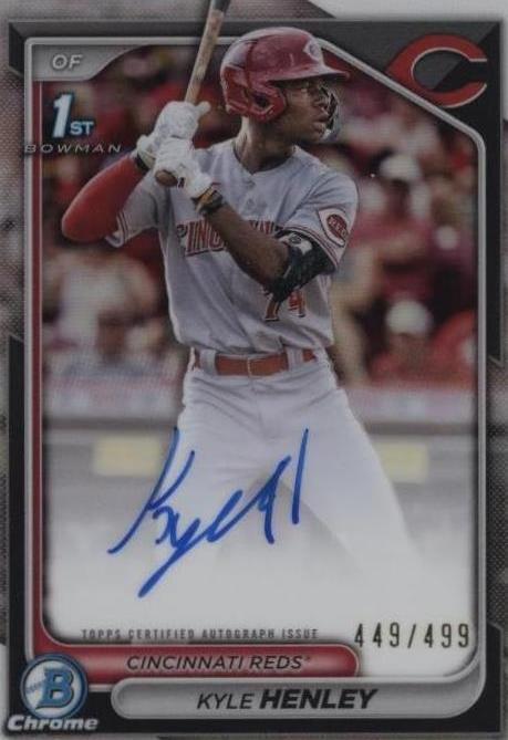 2024 Bowman Chrome - Prospect Autographs Kyle Henley #CPA-KHY Refractor ...
