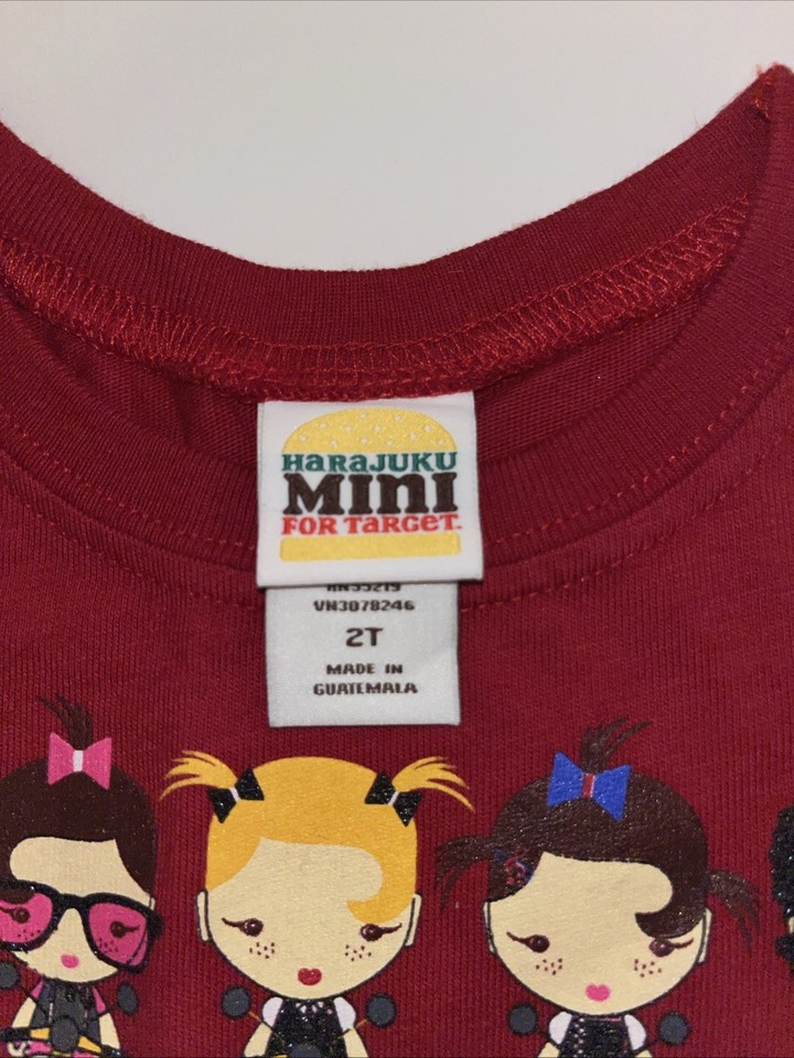 NWT Gwen Stefani HARAJUKU MINI Red T-shirt Top Graphic Tee Girls 2T ...