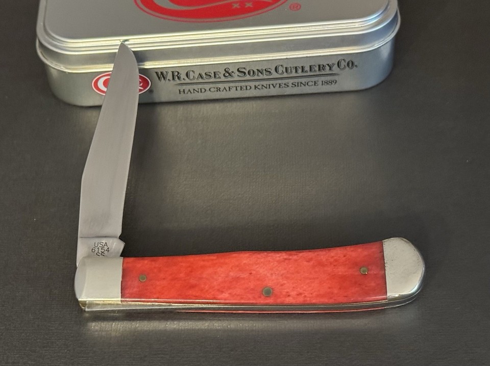 🔥 2010 Case XX 6154 Old Red Bone Single Blade Trapper Pocket Knife | eBay