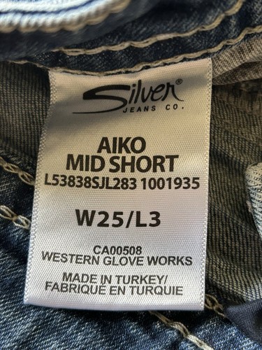 Silver jeans super stretch Aiko denim jean shorts destructed W25 L3 | eBay