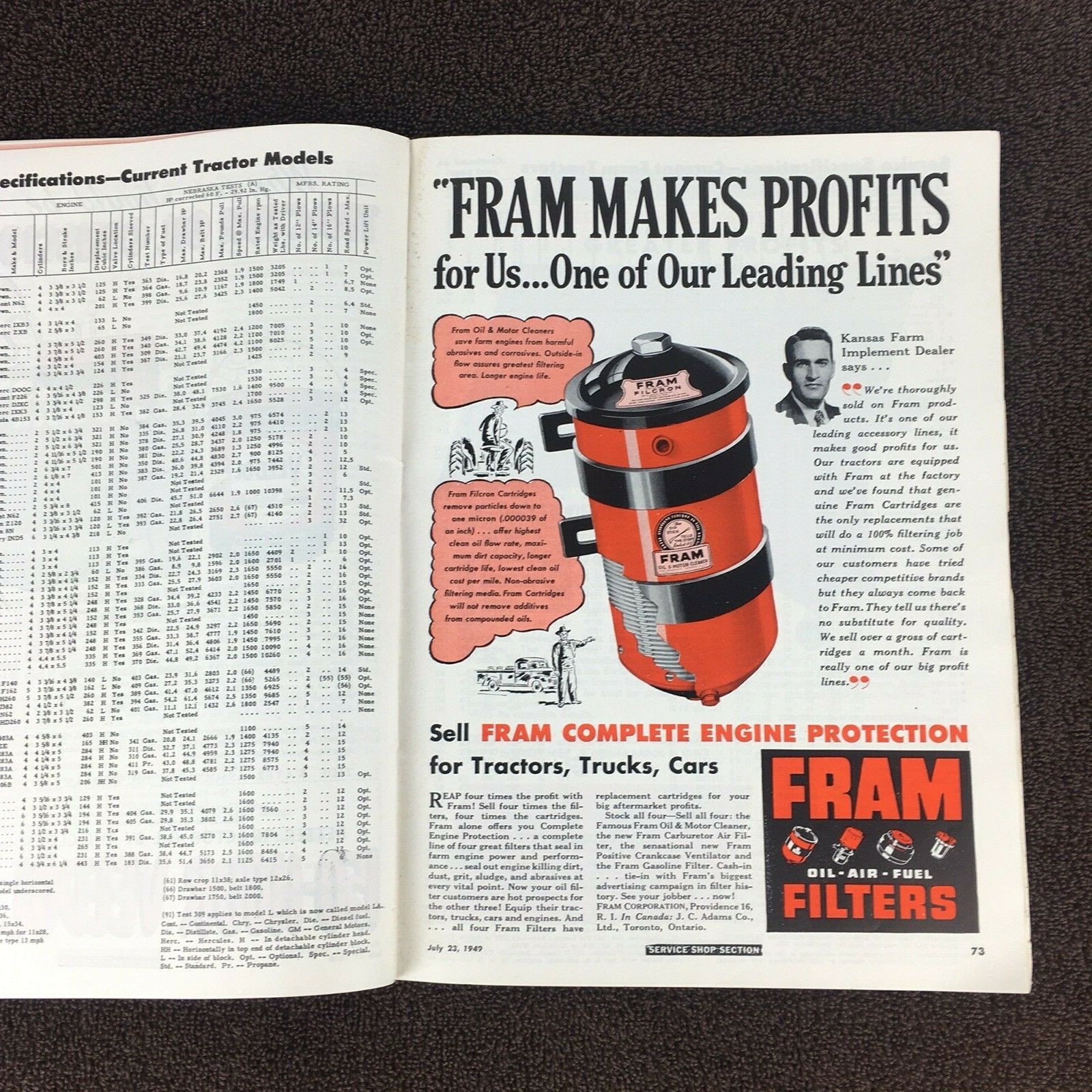 Implement and Tractor 1949 Magazine Massey Harris Minneapolis Moline # ...