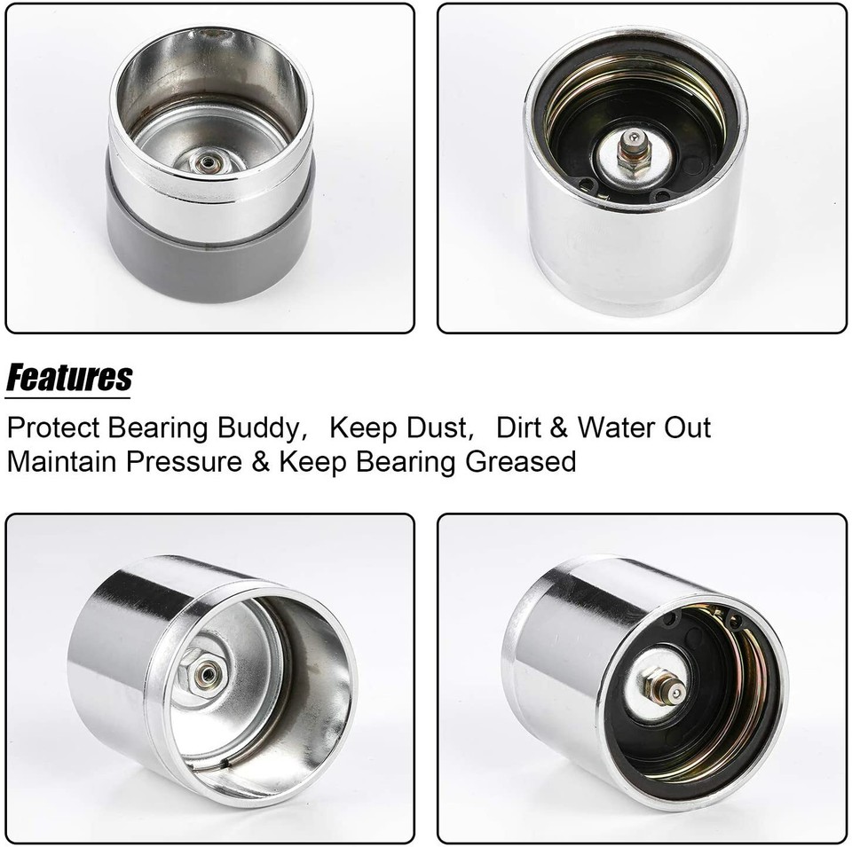 2x Bearing Protectors Grease Wheel Hub 1.98 W/ Dust Cap Cover for ...