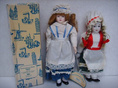 Lot 2 Russ International Doll Porcelain 8.5” Vintage French Aimee ...