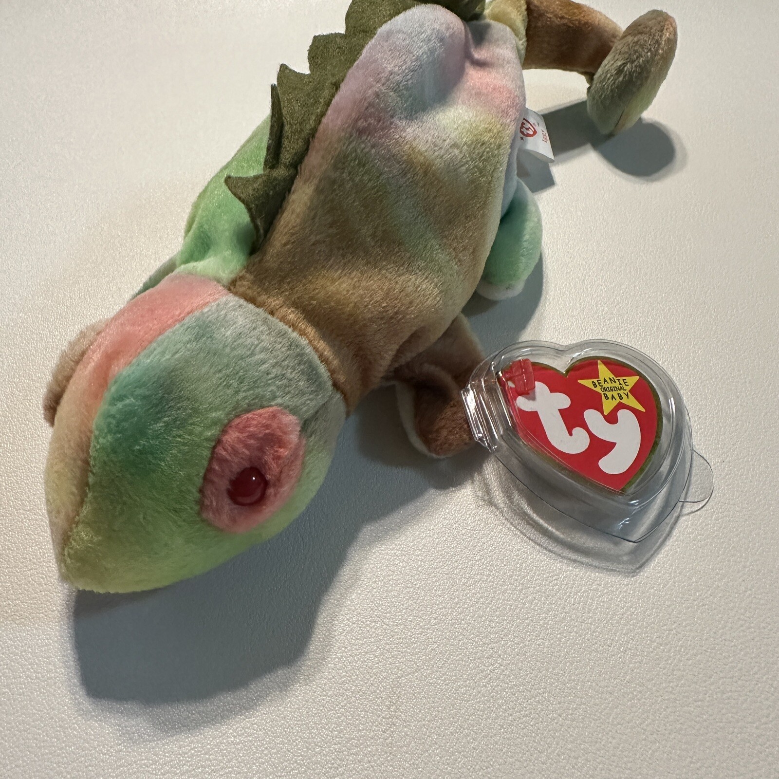 Ty Beanie Baby IGGY The Iguana 1997 Vintage Rare Green Tie Dye ...