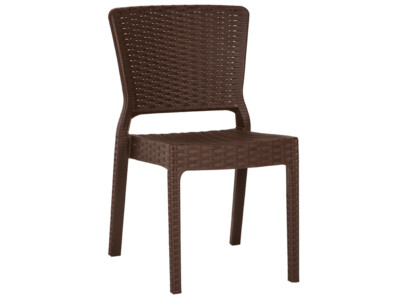 Set Of 4 Restaurant/Bar/Cafe/Outdoor Brown Plastic Stacking SideChair Lot4 | eBay