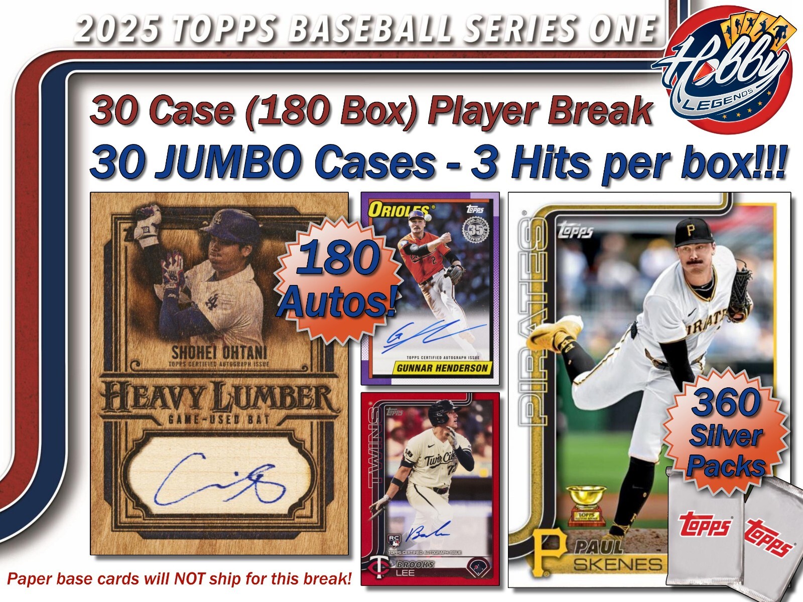 Seth Lugo KC 2025 Topps SERIES 1 JUMBO 30 Case (180 Box) Player Break#3 ...