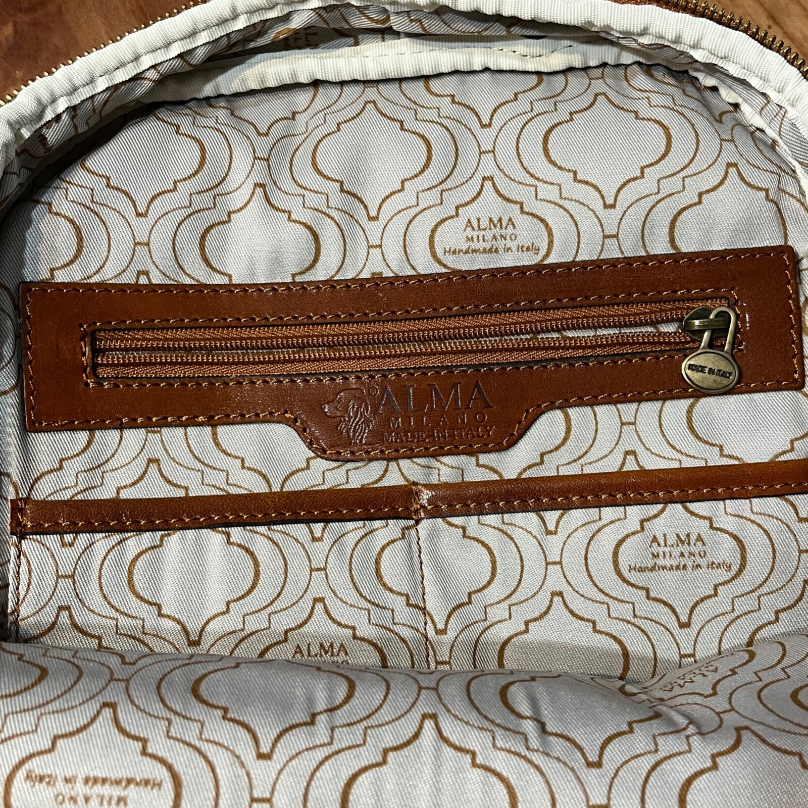 ALMA MILANO LEATHER Backpack Bag Real Authentic Leath… - Gem