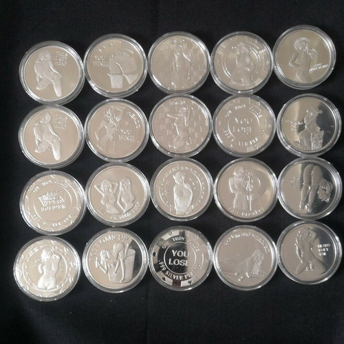 10PC Heads I Get Tail Tails I Get Head Silver Gold Challenge Coins ...