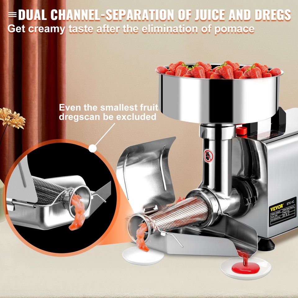 VEVOR Electric Tomato Strainer Tomato Milling Press Machine Tomato ...
