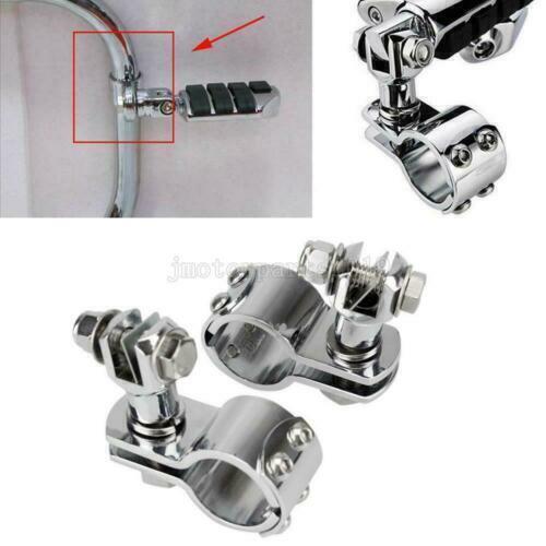 Chrome Engine Guard Crash Bar Foot Peg Clamp For Yamaha V-Star 650 950 ...
