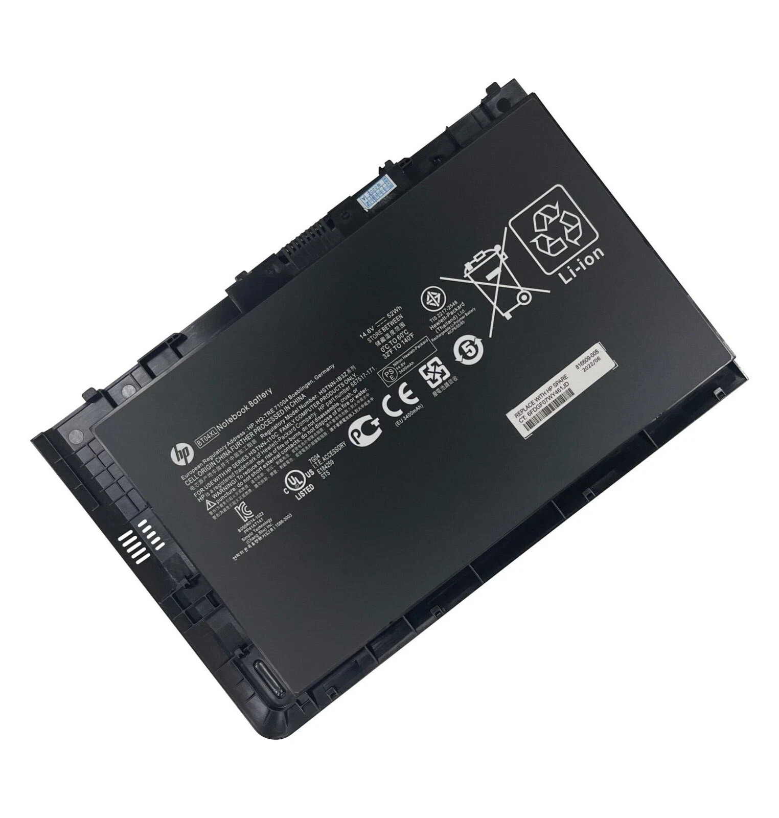 Genuine BT04XL Battery For HP EliteBook Folio 9470M 9480M HSTNN-DB3Z ...