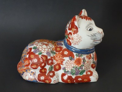 ANTIQUE HAND PAINTED JAPANESE PORCELAIN IMARI CAT FIGURINE - SIGNED | eBay