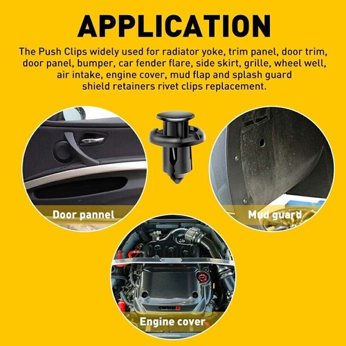 100x Clips Fastener Bumper Fender Retainer for 10mm Honda Element Pilot ...