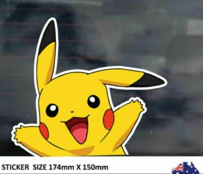 Peeping Pikachu Sticker Decal - peeking Cute Funny JDM decal | eBay ...