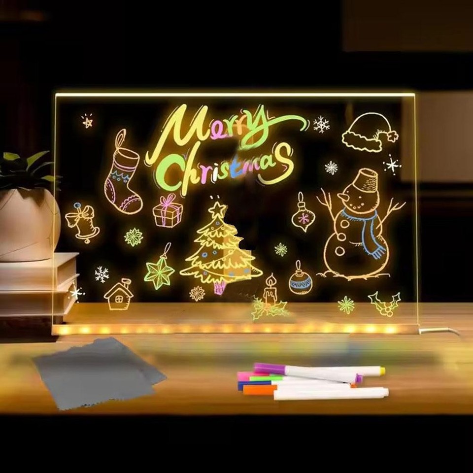 LED Note Board Acrylic Light Up Writing Board for Home Office,Led ...
