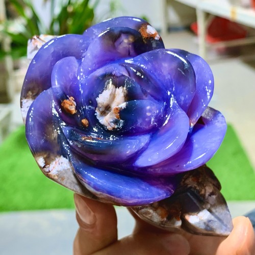 305G Natural Blue Cherry Blossom Agate Crystal flower Quartz specimen ...