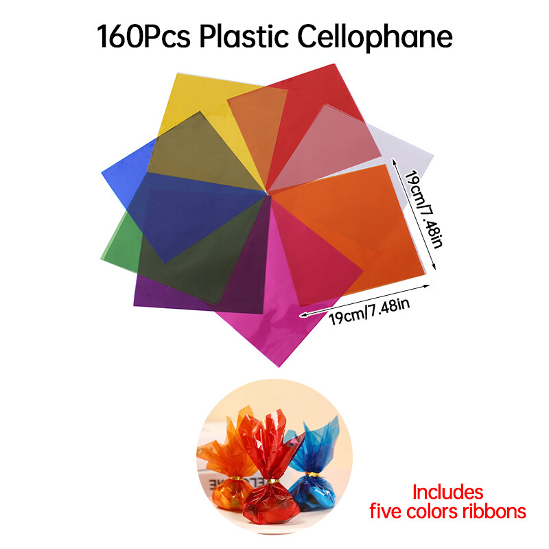 Colored Transparency Cellophane Wrapping Paper Treat Candy Party Gift ...