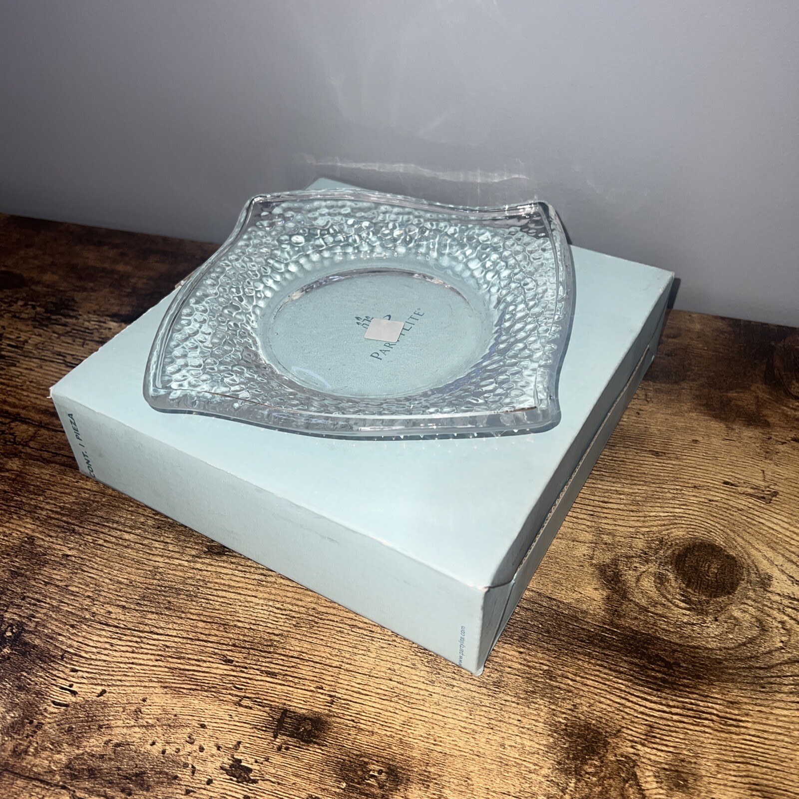 PartyLite P9208 Clarity Pillar Tray P9208 Clear Candle Holder | eBay