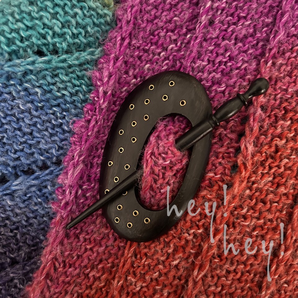 Shawl Pin Scarf Ring Brooch Wooden Decorative - For Knitwear & Knitted ...