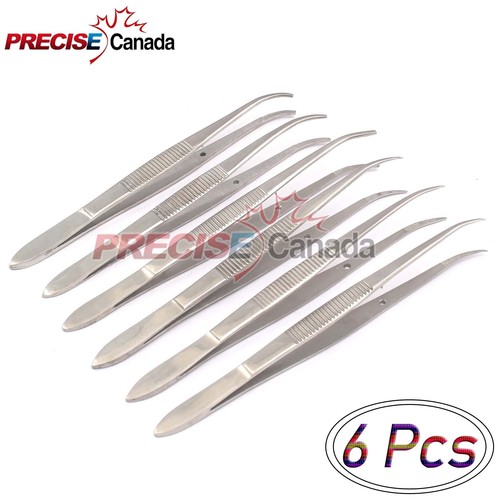 6 PCS 3.5" CURVED SPLINTER FORCEPS TWEEZERS FINE POINT SURGICAL ...