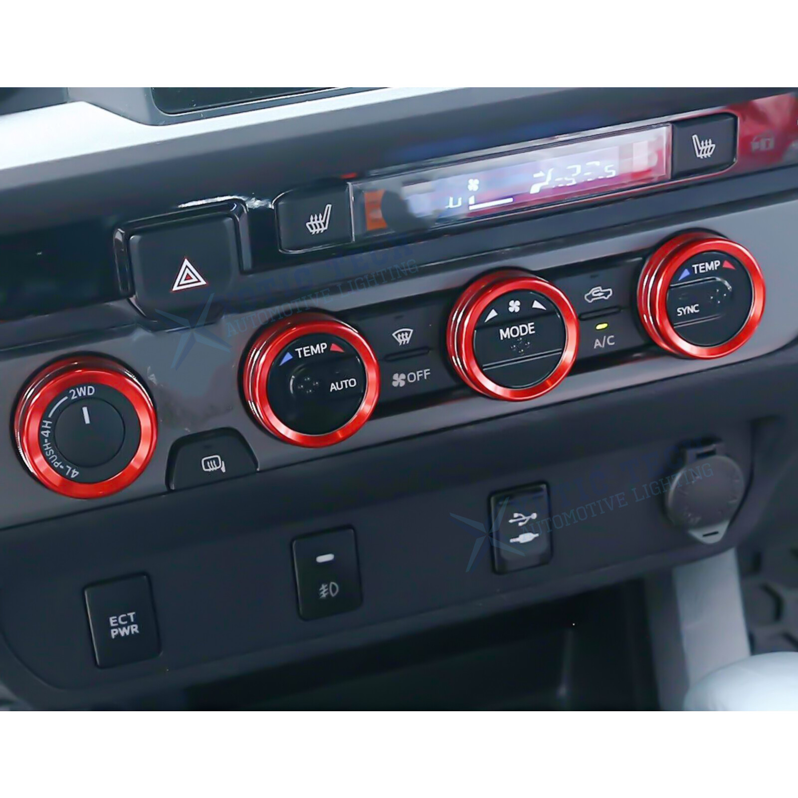 Red Alloy AC Air Vent + AC Climate Control Knob Combo Trim For Tacoma ...