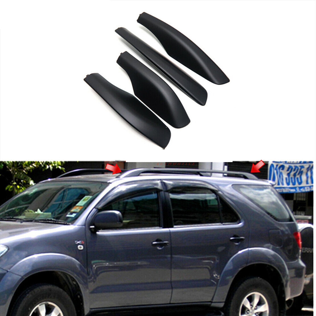 For Toyota Fortuner AN50 AN60 Hilux SW4 04-15 Roof Rack Rail End Cover ...