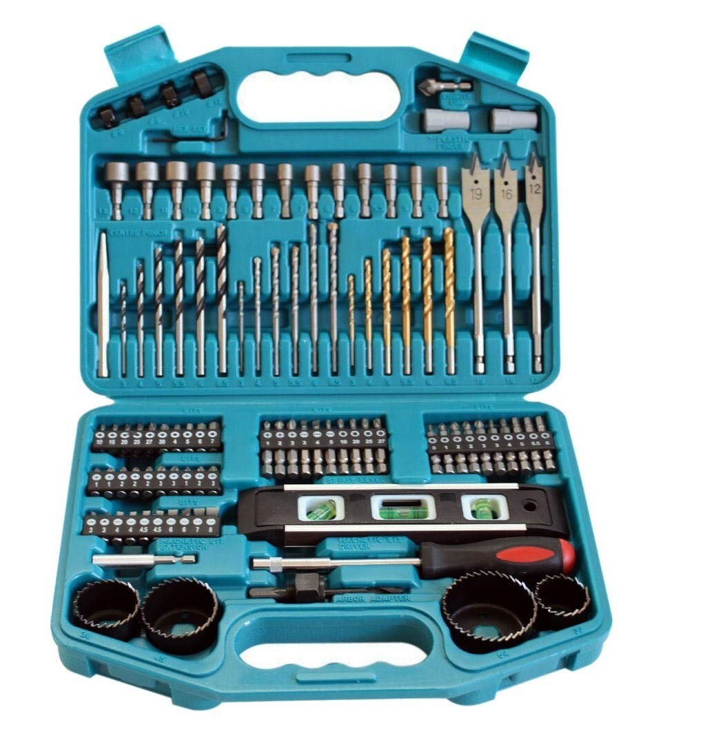 Makita 101 Piece Power Drill Bit Set Screwdriver Set - Holesaw Masonry ...