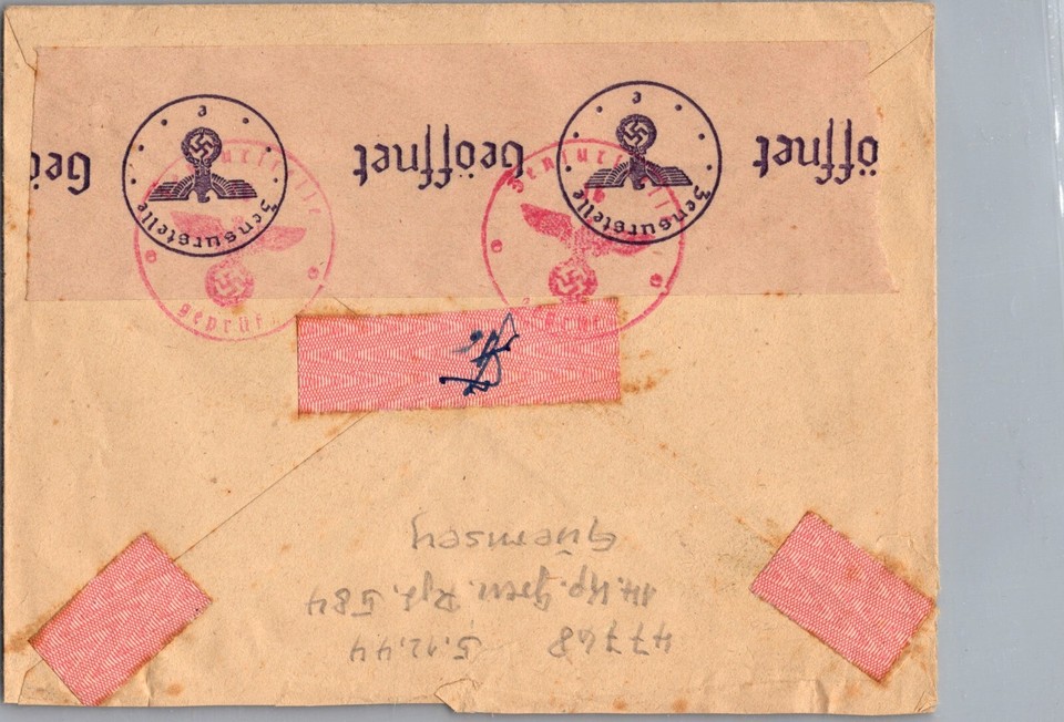 1944 Censored Germany Occupied England Channel Islands Feldpost Cover ...