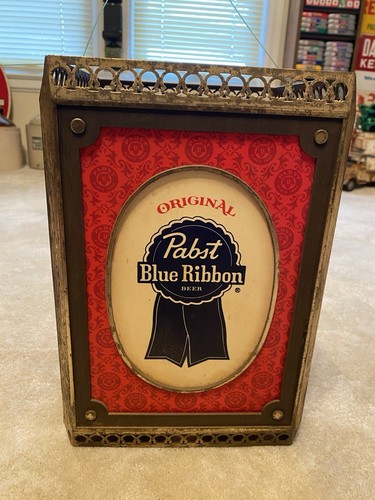 1960’s Pabst Blue Ribbon Beer Rotating Hanging 4 Sided Light Motion ...