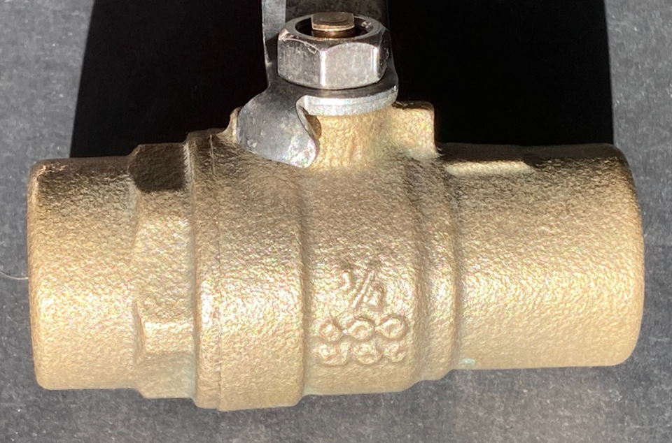 2 Mueller B&K Inline Ball 3/4" Bronze Valve 600 WOG 150 WSP Sweat ...