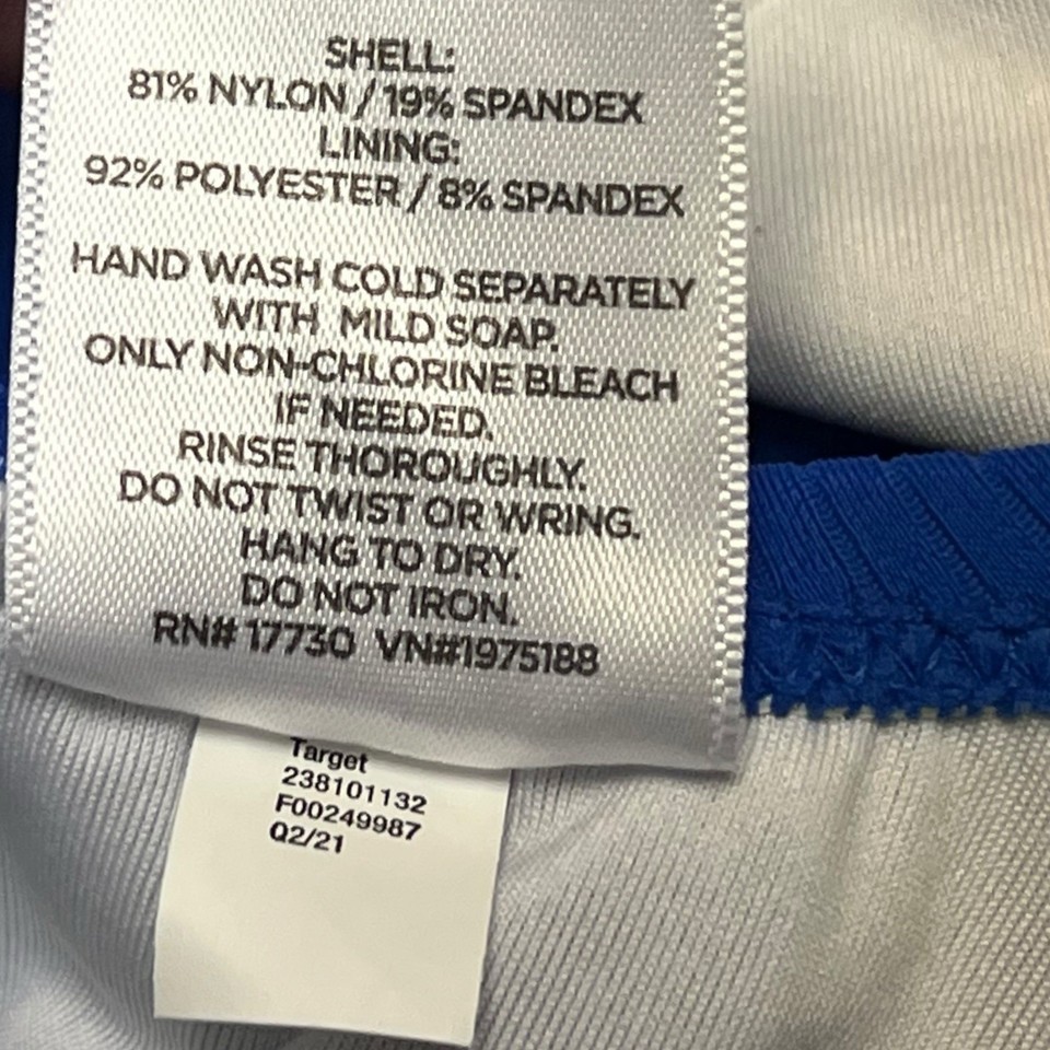 Shade & Shore Swimsuit LG 1PC Sapphire Blue Ribbed Cutout Tie Front ...