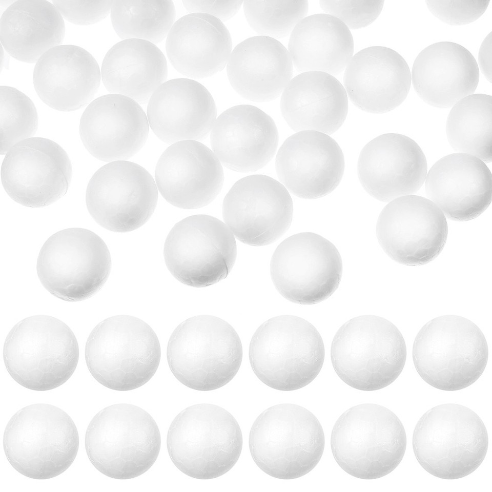 200 Pcs Solid Polystyrene White 2 cm Round Spheres for Wedding Craft ...