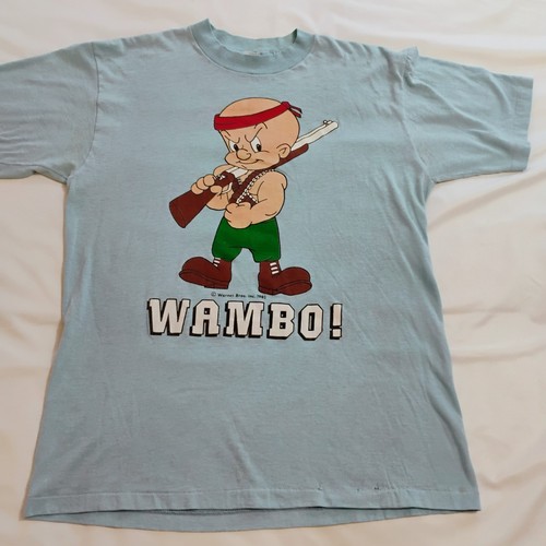 Vintage 1985 Single Stitch Elmer Fudd Wambo Tee - Blue T-Shirt - Warner ...