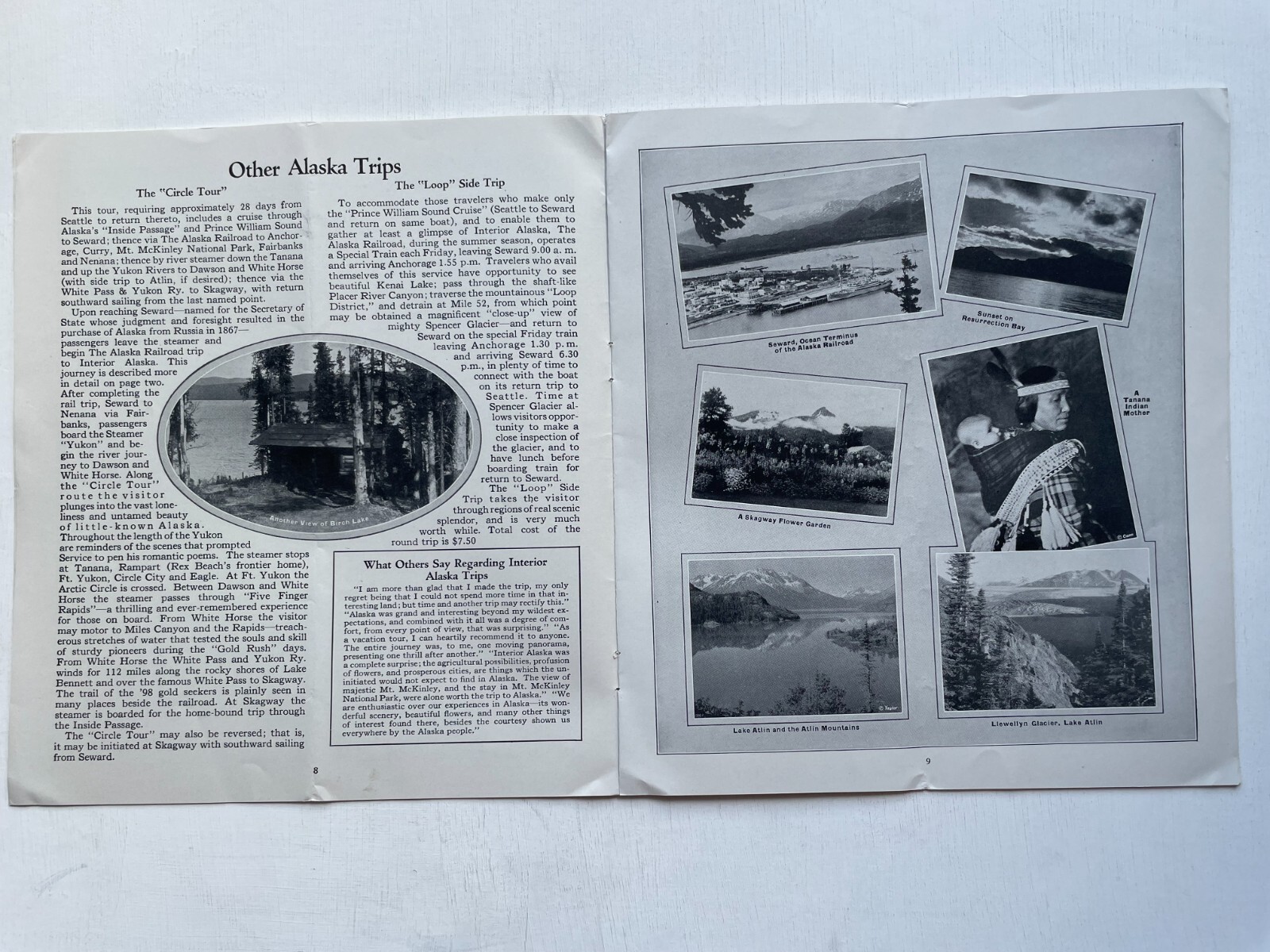 1931 Alaska Travel Brochure- By Alaska Railroad- Great Double Cover ...