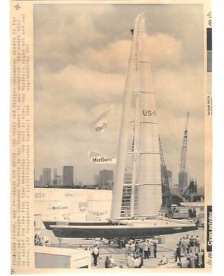60 ft RACING SAILBOAT Stars & Stripes SAN DIEGO Vintage 1988 Press ...