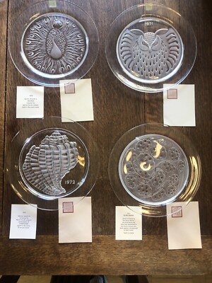 4 Lalique Annual Crystal Plates 1970 - 1971 - 1972 - 1974 | eBay