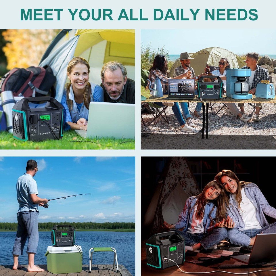 SWAREY Portable Power Station 1000W 725.76Wh Solar Power Generator ...