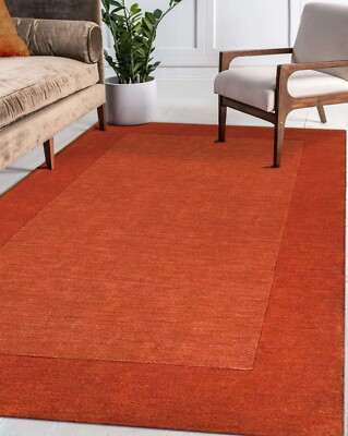 New Baxter Orange Modern Design Handmade Tufted 100% Woolen Area Rugs ...