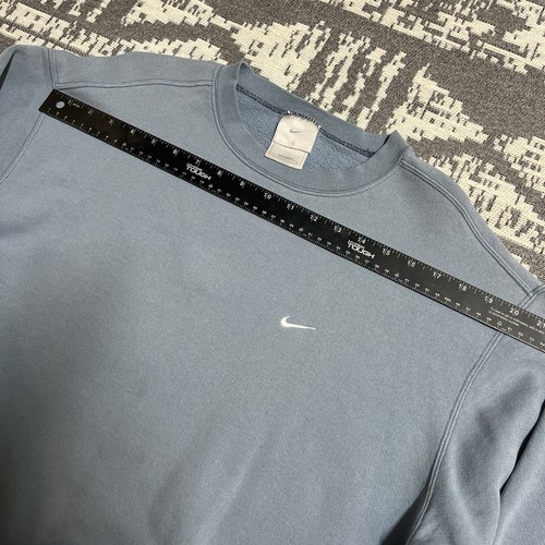 Vtg 90s Nike Mini Swoosh Embroidered Sweatshirt M Powder Blue Crewneck ...