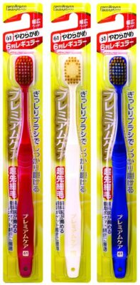 Ebisu premium care toothbrush 6 columns regular softer 3-pack (color ...