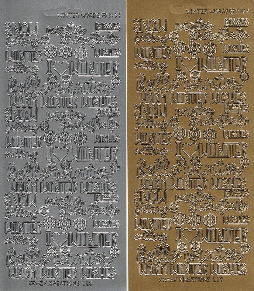 Sentiments Peel Off Stickers – Gold/Silver – Crafts, Cards ...