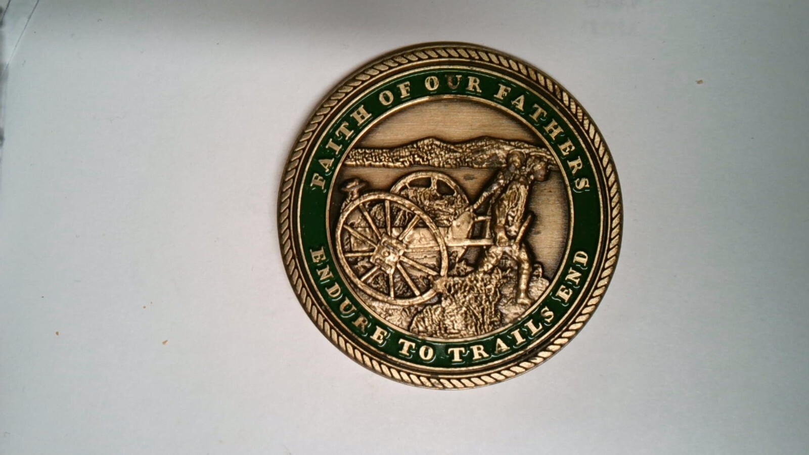 CHALLENGE COIN FAITH OF OUR FATHERS ENDURE TO TRAILS END IN LOVING ...
