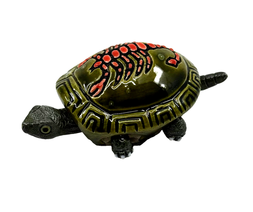 Vintage Ceramic Wiggly Green Turtle Collectible Scorpio Zodiac Sign ...