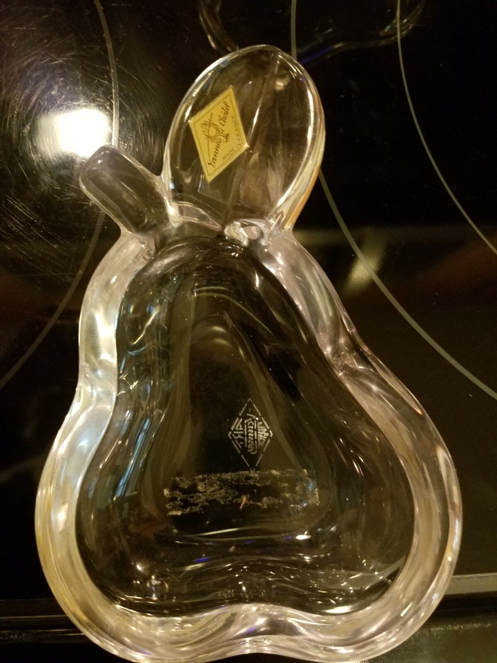 2~Vintage Crystal Pear Candy Dish Bowl Trinket Holders Vannes Le Chatel ...