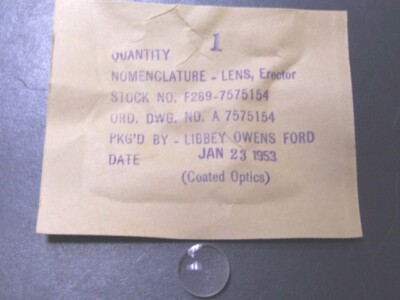 JAEGERS 16MM DIA, 128MM FL MILITARY ACHROMAT ERECTOR LENS, CTD L3735 | eBay