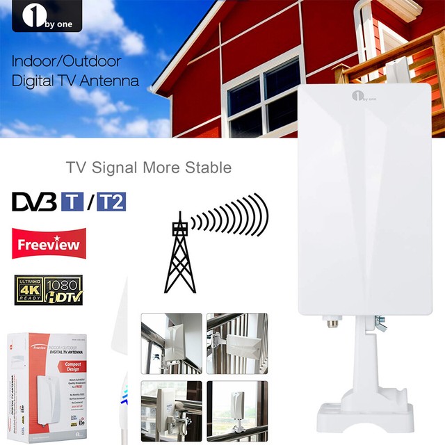 2020 1byone TV Antenna Indoor Outdoor Digital HD Freeview Aerial Ariel ...