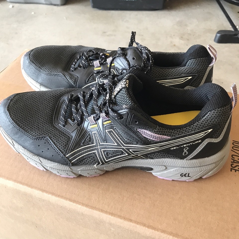 Asics Womens Size 12 W Wide Gel Venture 8 1012A706 Black Running Shoes ...