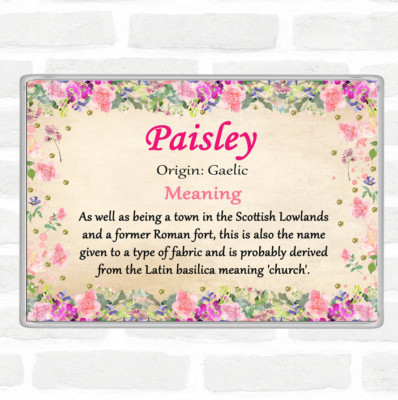 Paisley Name Meaning Jumbo Fridge Magnet Floral | eBay UK